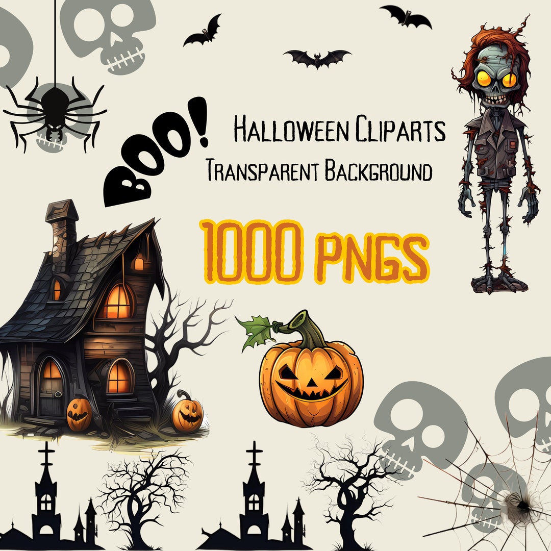 Halloween Clipart Bundle, Bats, Haunted Houses, Jack O Lantern, Witch ...