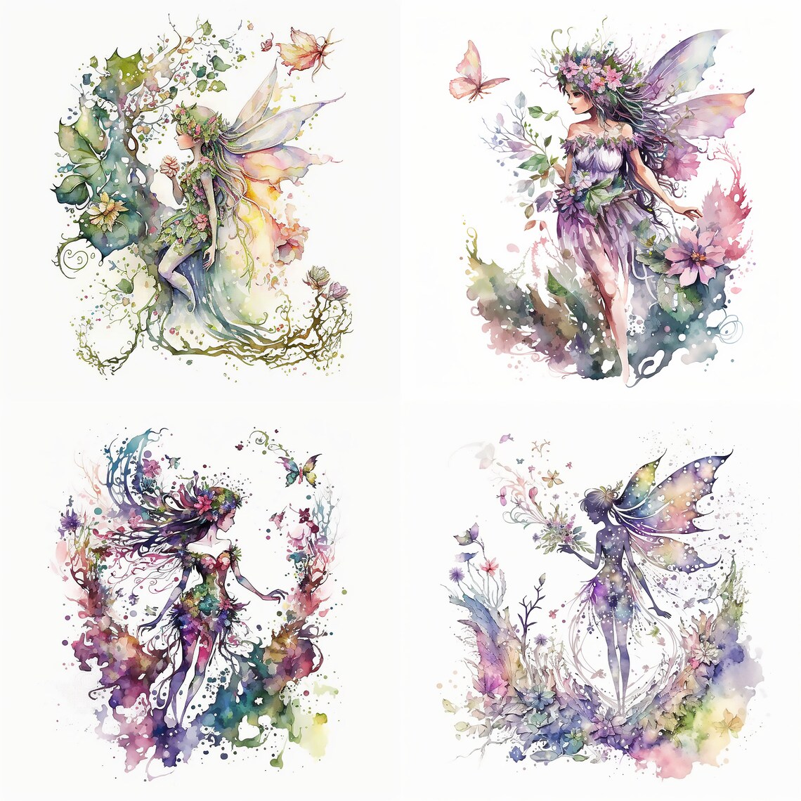 Fairy Clipart Fairy Face Fairy Girl Pose Watercolor - Etsy