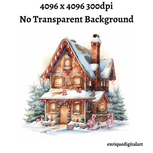 Winter Christmas Gingerbread House Clipart, Digital Download ...