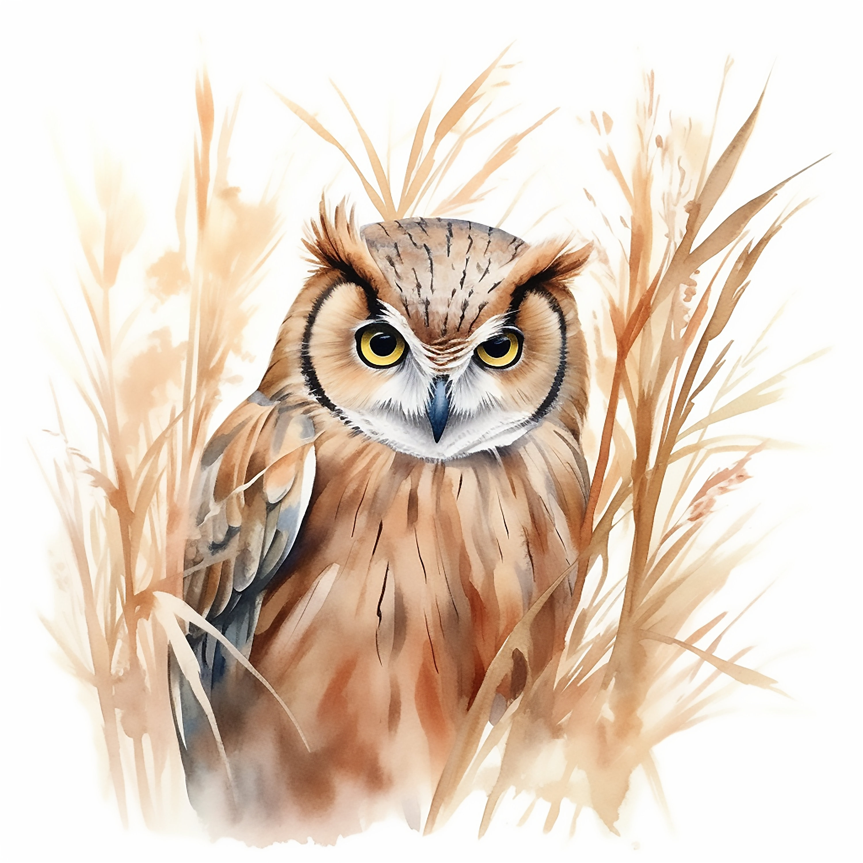 Watercolor Owl Clipart Owl Clipart PNG Printable Digital - Etsy