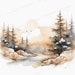 Watercolor Forest Clipart, Forest Landscape, Forest Illustations ...