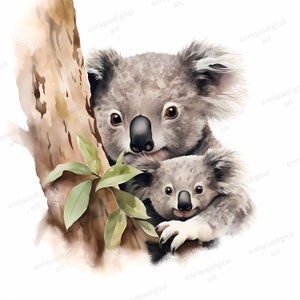 Watercolor Koala Clipart, Australian Animal, Card Making, Paper ...
