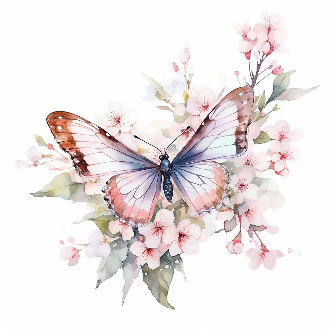 Watercolor Butterfly PNG Clipart, Digital Download, Printable Art ...