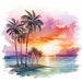 Watercolor Beach Sunsets Clipart, Sunset Bundle, Tropical Sunset, Ocean ...