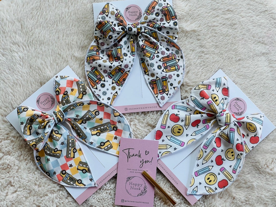 Back to School Retro Fable Hair Bows - Etsy