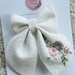 Hand Embroidered Linen Hair Bow - Etsy UK