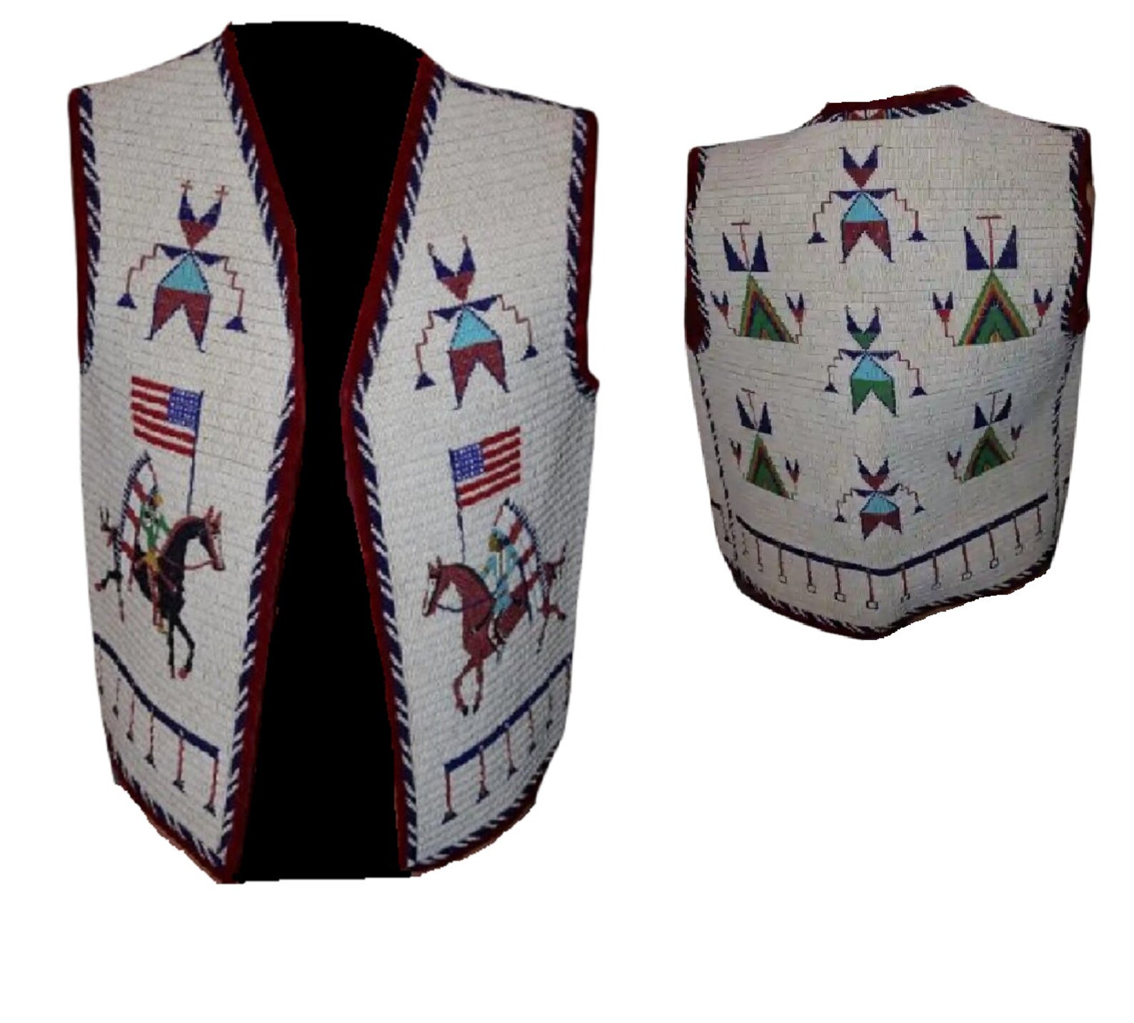 Old Native American Style Powwow Regalia Handmade Beaded Vest PBV181 - Etsy