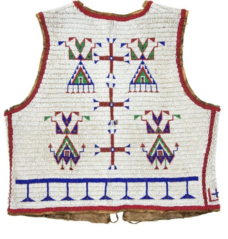 Old Native American Style Powwow Regalia Handmade Beaded Vest PBV235 ...