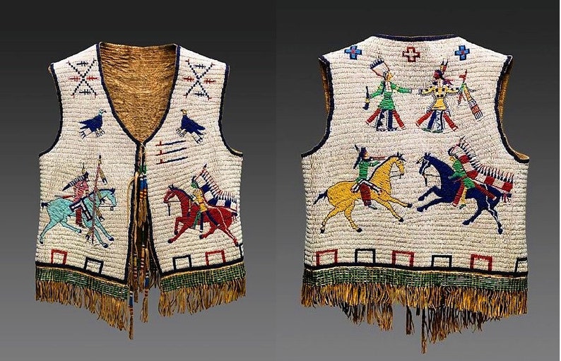 Old Native American Style Powwow Regalia Handmade Beaded Vest PBV203 - Etsy