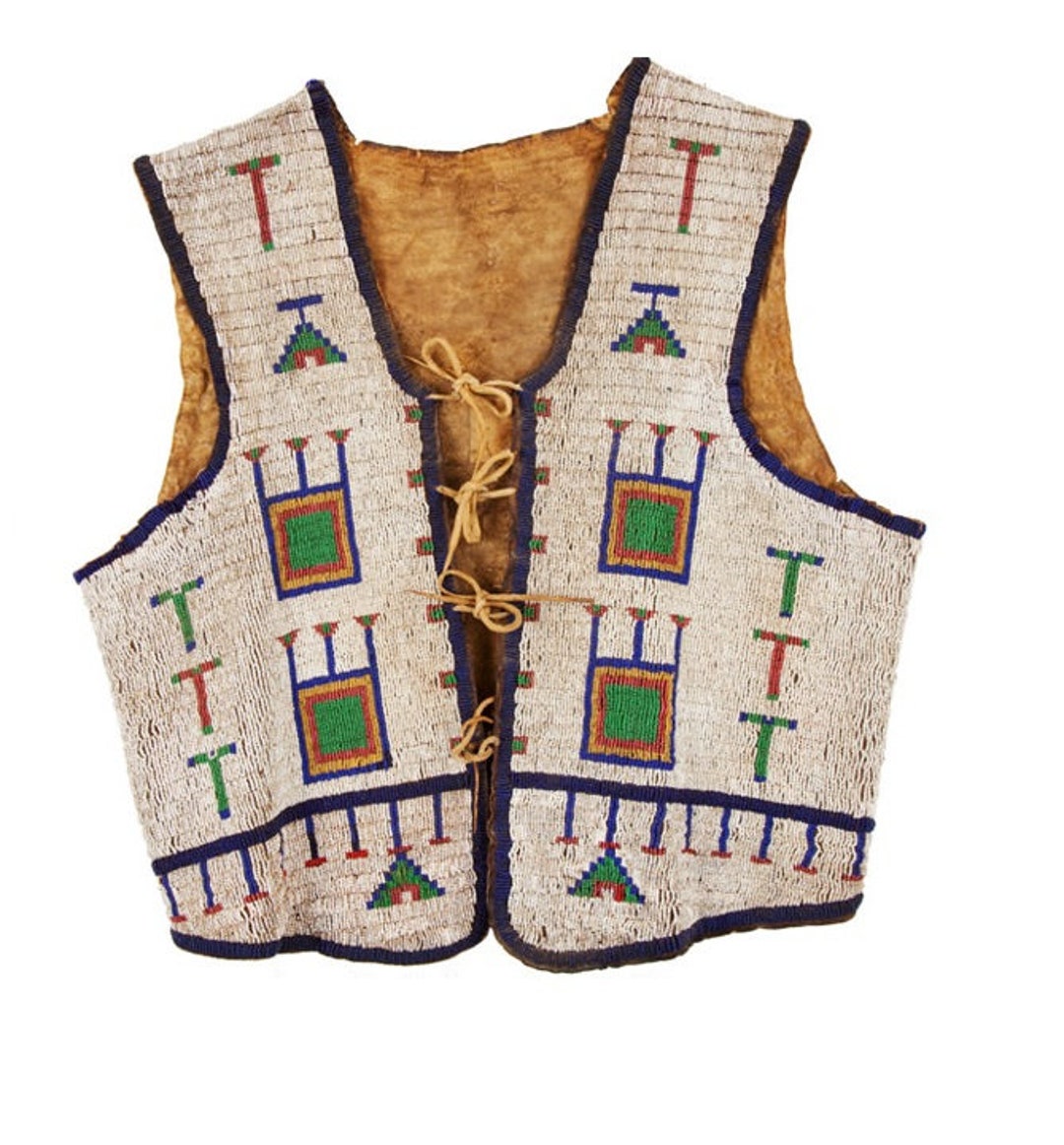 Old Native American Style Powwow Regalia Handmade Beaded Vest PBV137 - Etsy