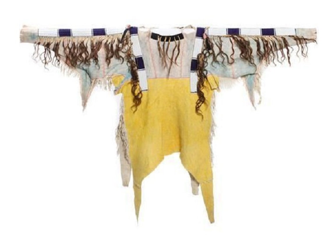 Old Native Style Buckskin Hide Powwow Regalia Handmade Beaded War Shirt ...