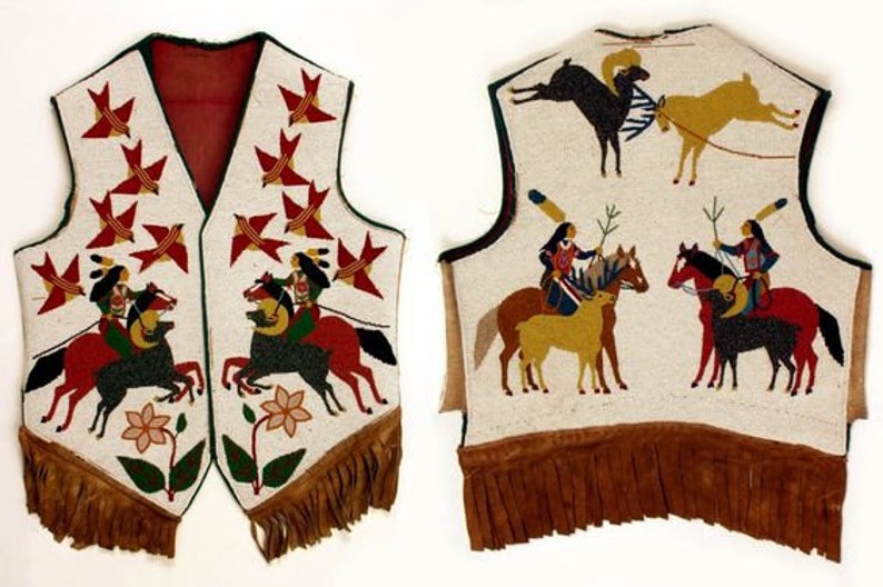 Native American Handmade Beaded Vest Plateau Style Powwow Regalia ...