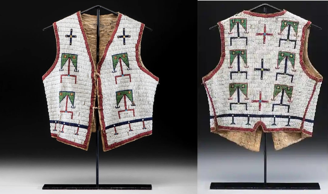 Old Native American Style Powwow Regalia Handmade Beaded Vest PBV180 - Etsy