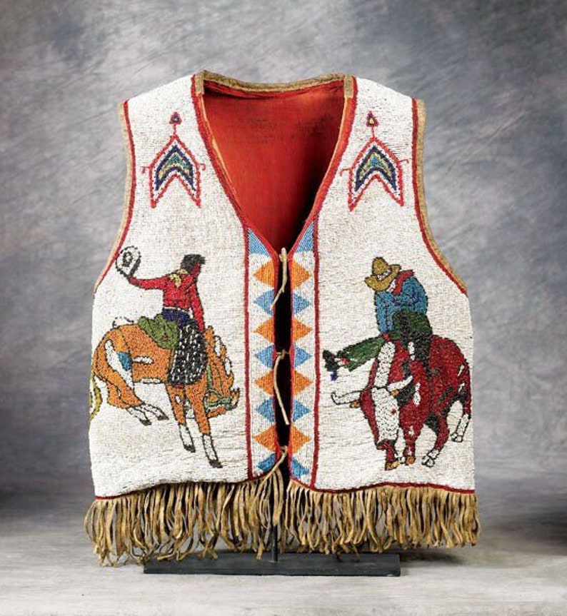 Old Native American Style Powwow Regalia Handmade Beaded Vest PBV205 - Etsy