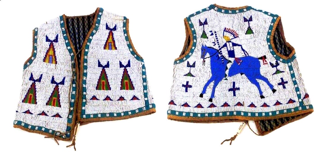 Old Native American Style Powwow Regalia Handmade Beaded Vest PBV215 - Etsy