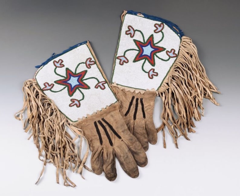 Old Native American Style Buffalo Hide Powwow Regalia Handmade Beaded ...