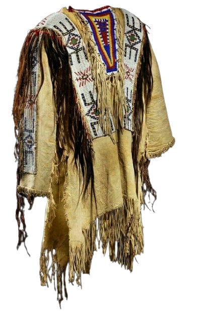 Old Native Style Buffalo Hide Powwow Regalia Handmade Beaded War Shirt ...