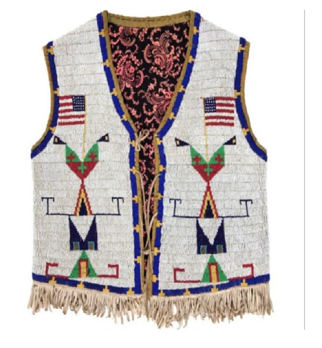 Old Native American Style Powwow Regalia Handmade Beaded Vest PBV114 - Etsy