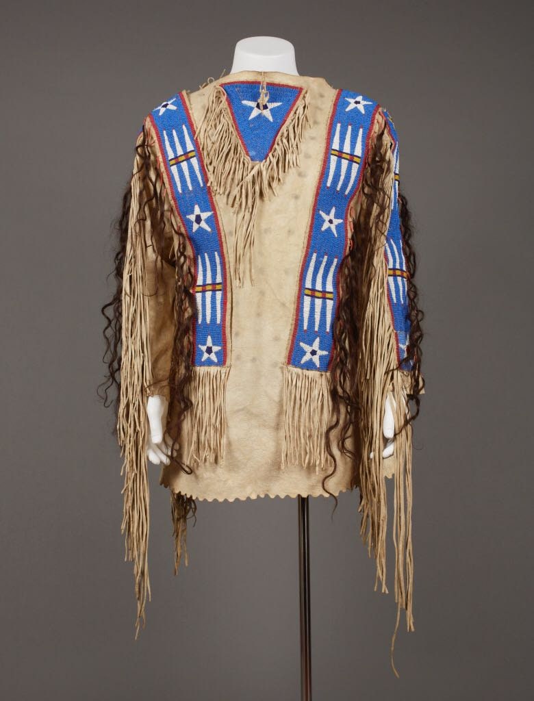 Old Native Style Buckskin Hide Powwow Regalia Handmade Beaded War Shirt ...