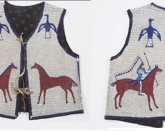 Old Native American Style Powwow Regalia Handmade Beaded Vest PBV189 - Etsy