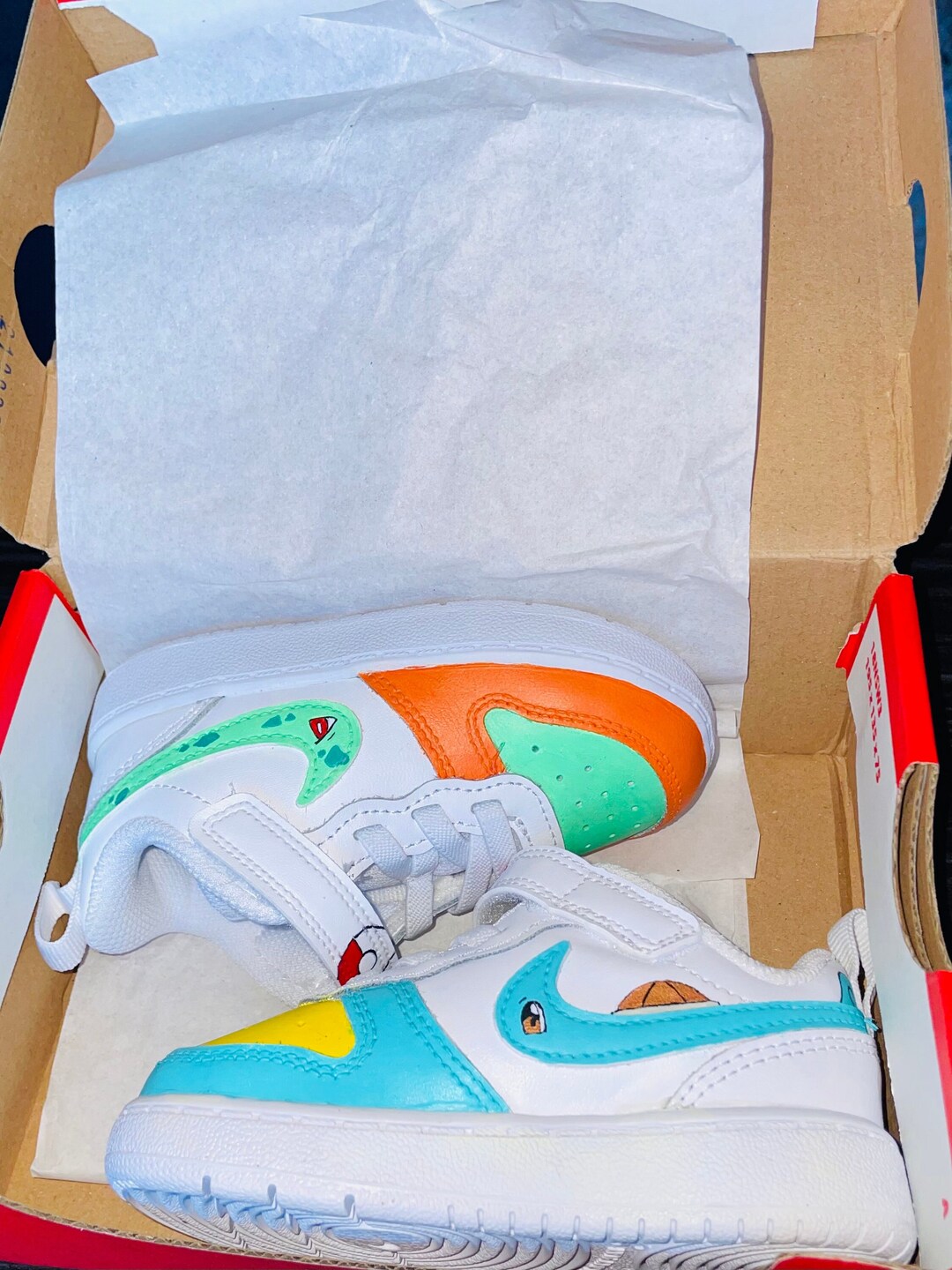 Pokemon Inspired Authentic Nike Hand-painted Size 6C Sneakers - Etsy