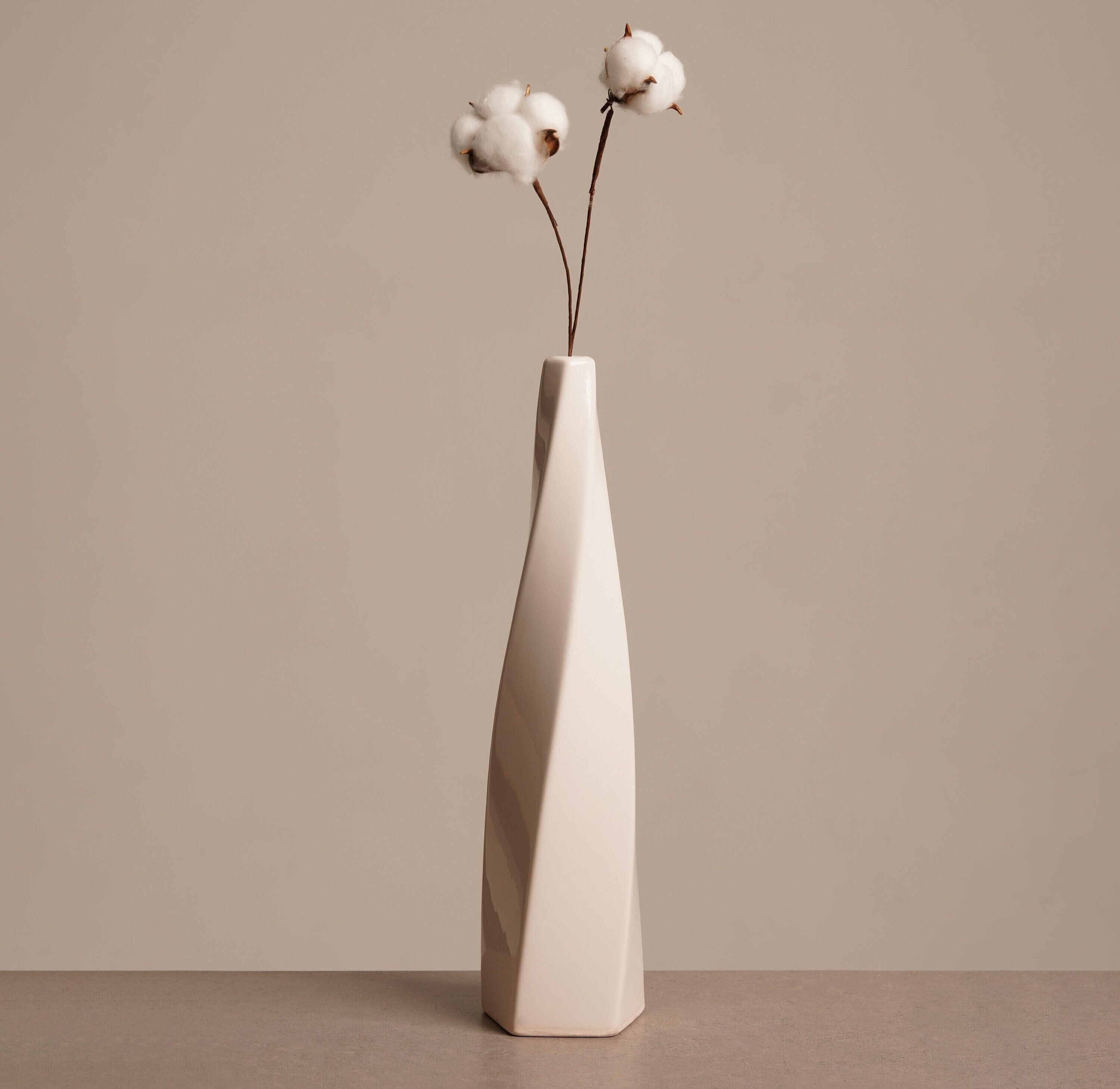 Handmade Tall White Ceramic Vase Modern Home Decor for Living - Etsy