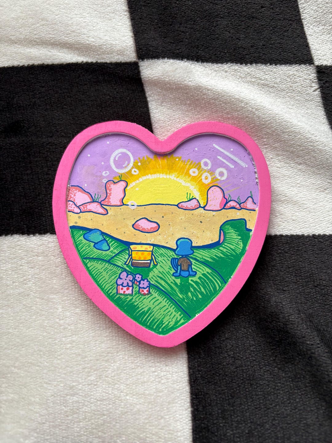 Hand Painted Spongebob Friends Sunset Style Wall Hanger Stinkyrachy ...