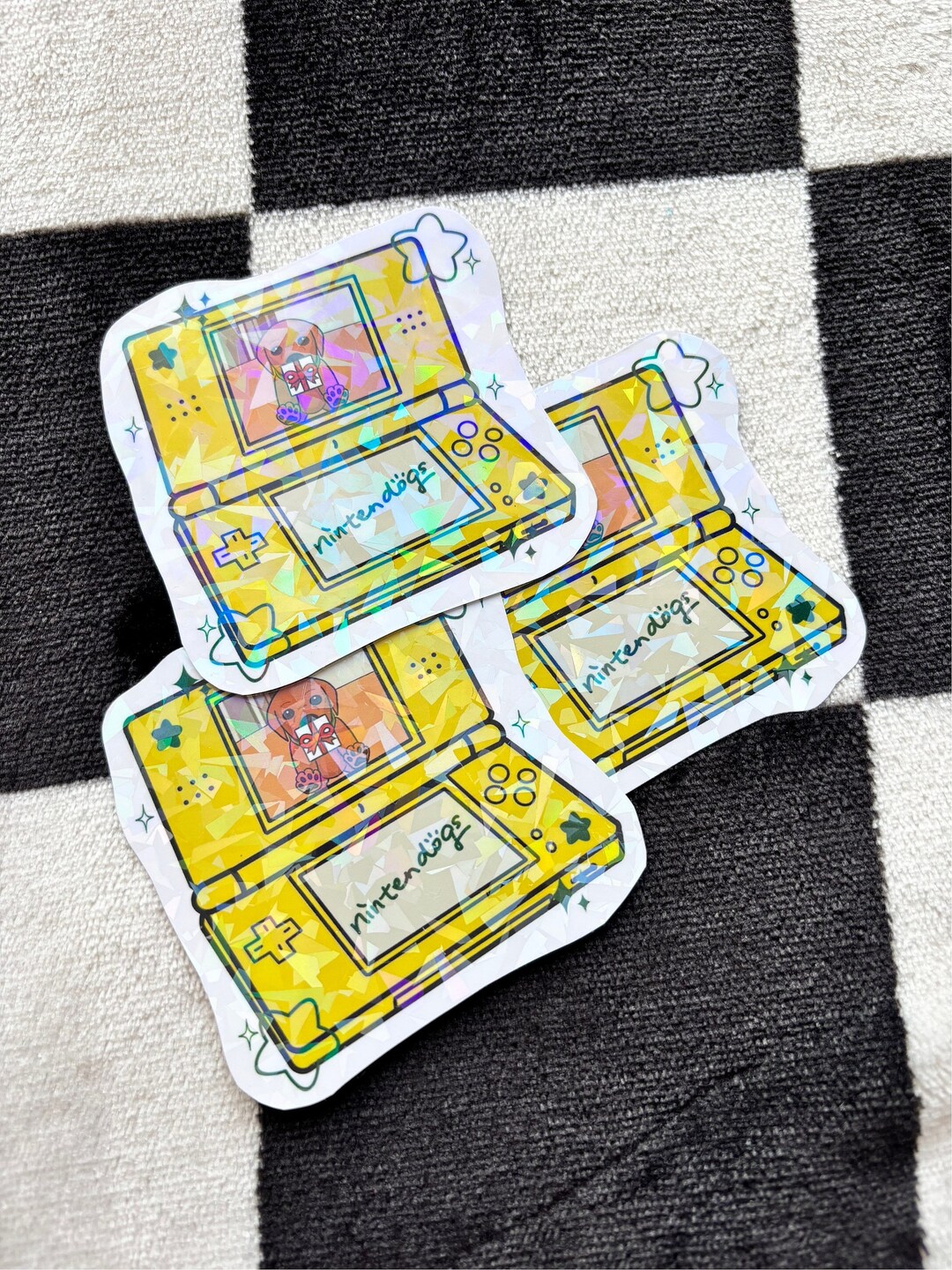 Cute Kawaii Nintendogs DS Fanart Inspired Holographic Shards Sticker ...