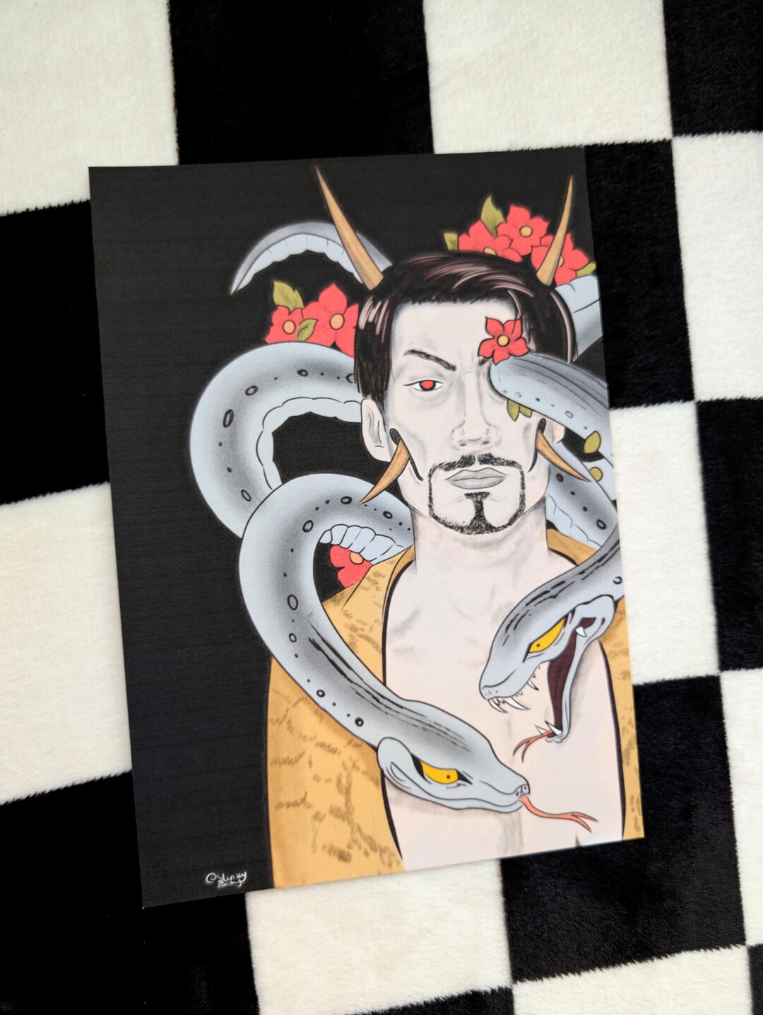 Goro Majima Snake Eye Yakuza Print - Stinkyrachy Yakuza Gaming Art Home ...
