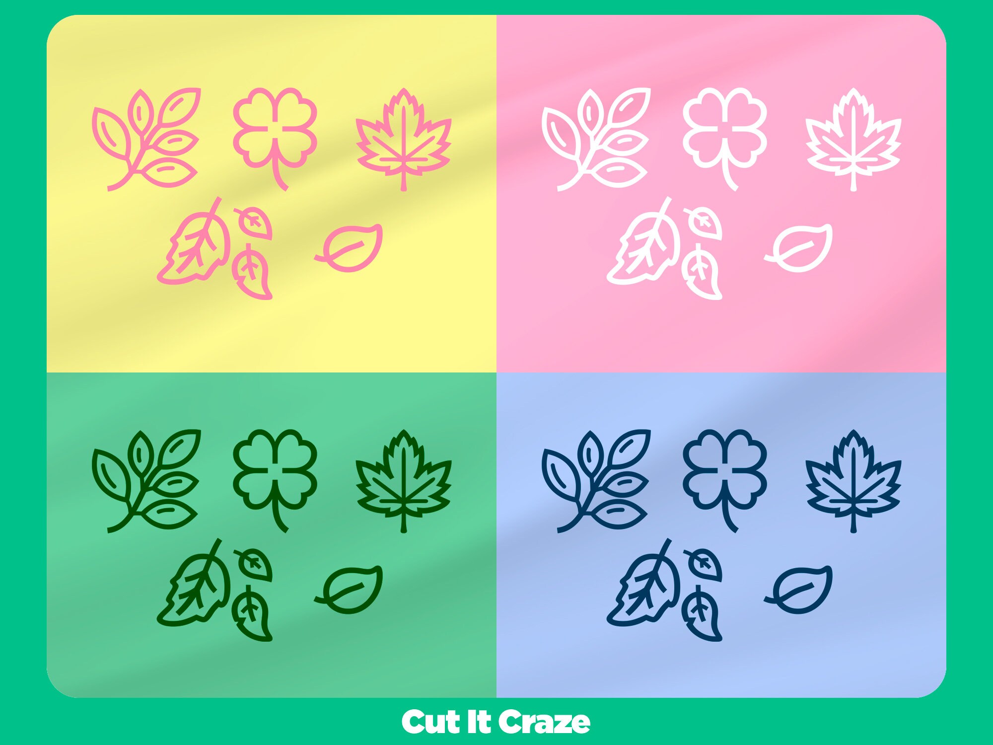 Emoji Leaves / SVG Cut File for Cricut, Clipart, Spring, Autumn, Floral ...