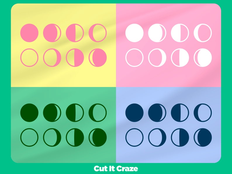 Emoji Moon Phases / SVG Cut File for Cricut, Clipart, T-shirt ...