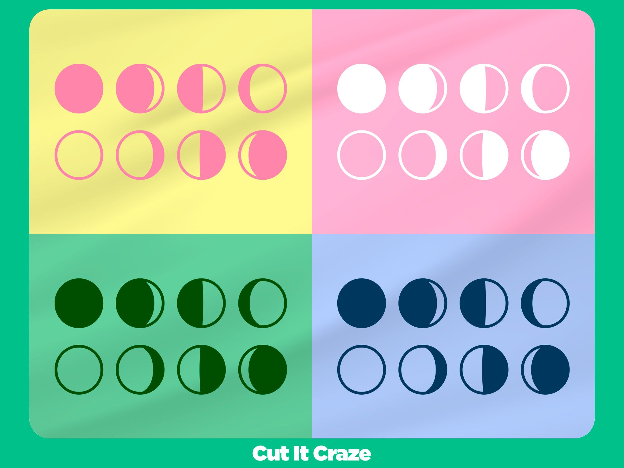 Emoji Moon Phases / SVG Cut File for Cricut, Clipart, T-shirt ...