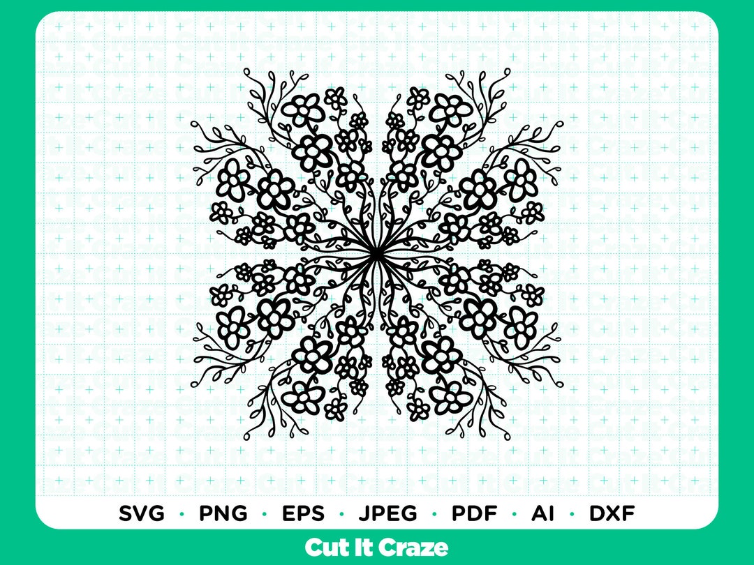 Radial Flowers Pattern / SVG Cut File for Cricut, Positive Vibes ...