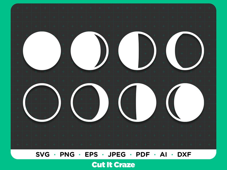 Emoji Moon Phases / SVG Cut File for Cricut, Clipart, T-shirt ...
