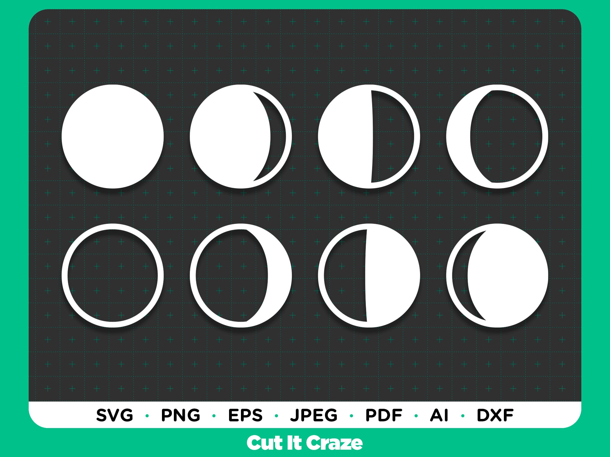 Emoji Moon Phases / SVG Cut File for Cricut, Clipart, T-shirt ...