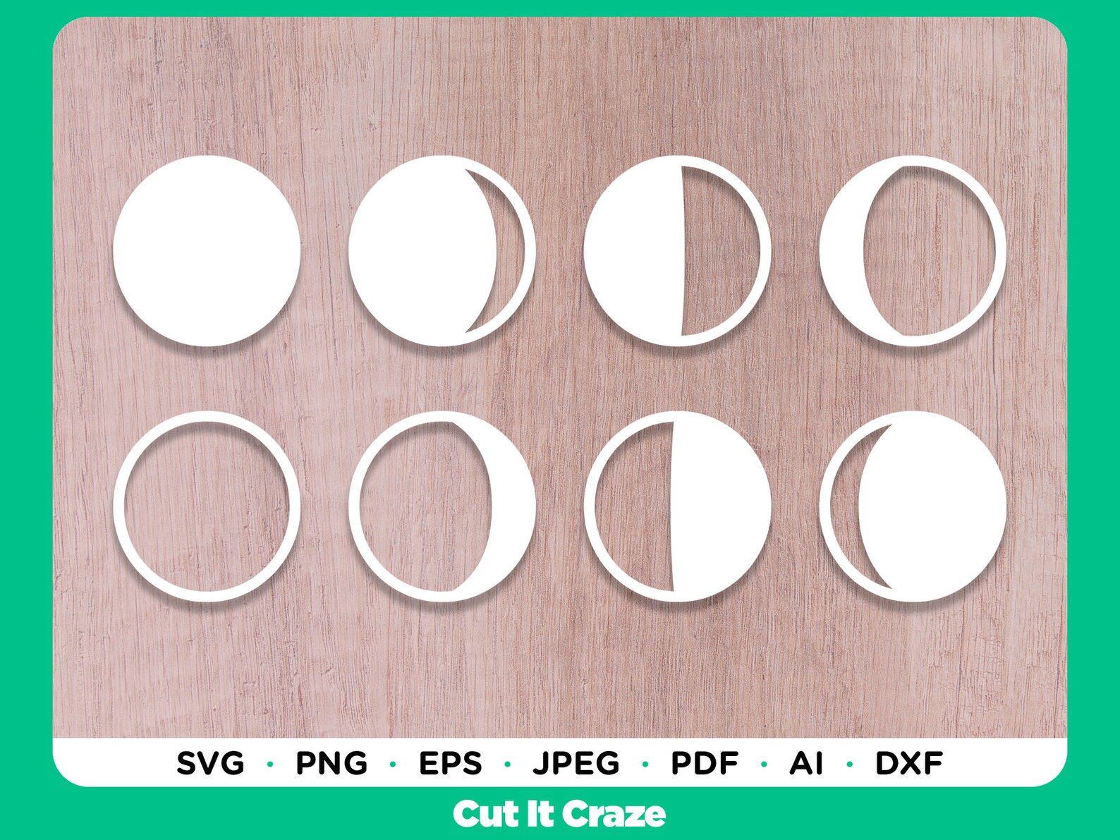 Emoji Moon Phases / SVG Cut File for Cricut, Clipart, T-shirt ...