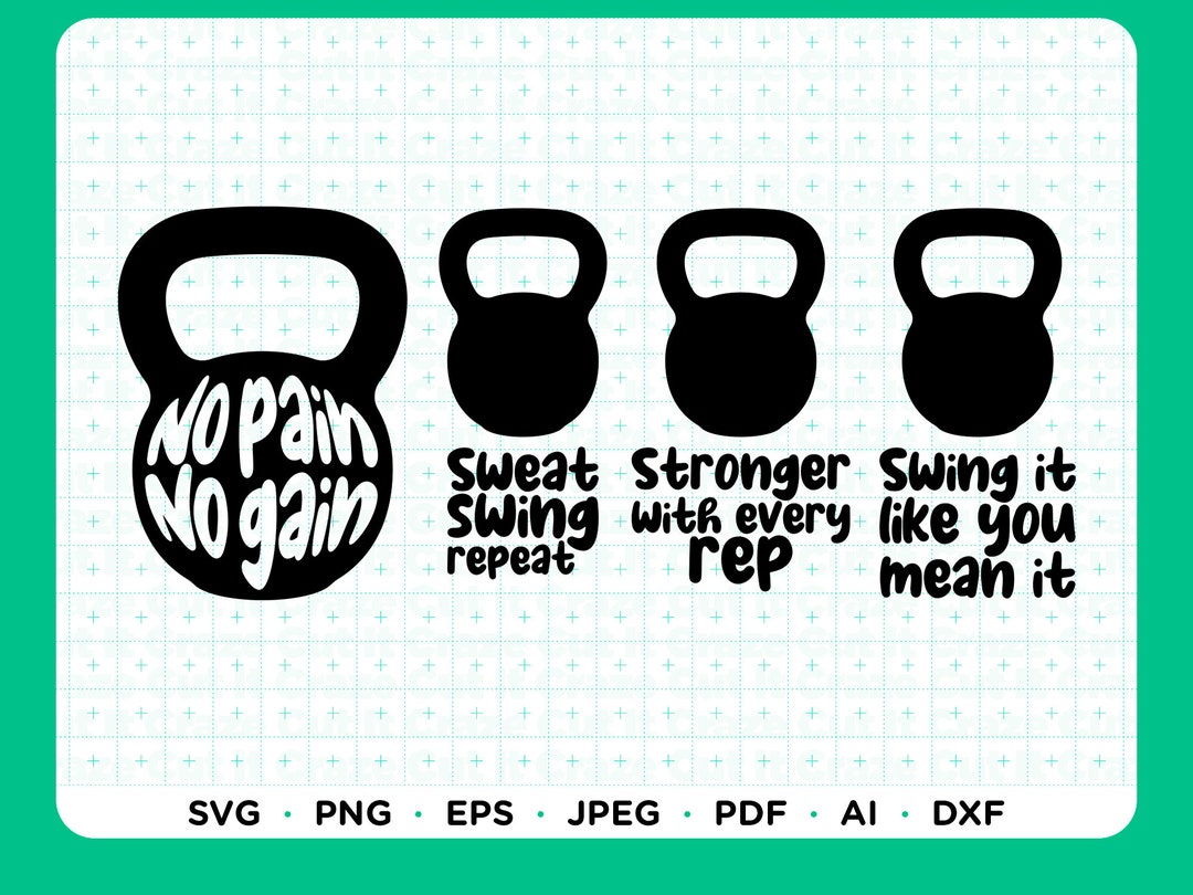 No Pain No Gain: SVG Cut File for Cricut T-shirt Design Silhouette DIY Positive Digital Sports ...