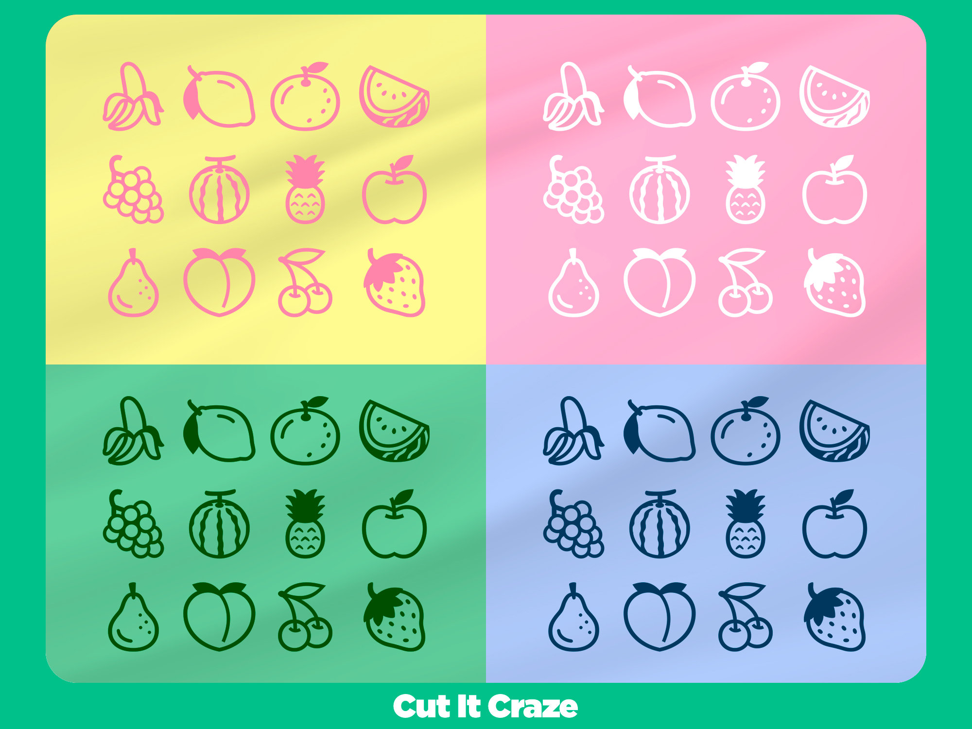 Emoji Fruits / SVG Cut File for Cricut, Clipart, T-shirt, Silhouette ...