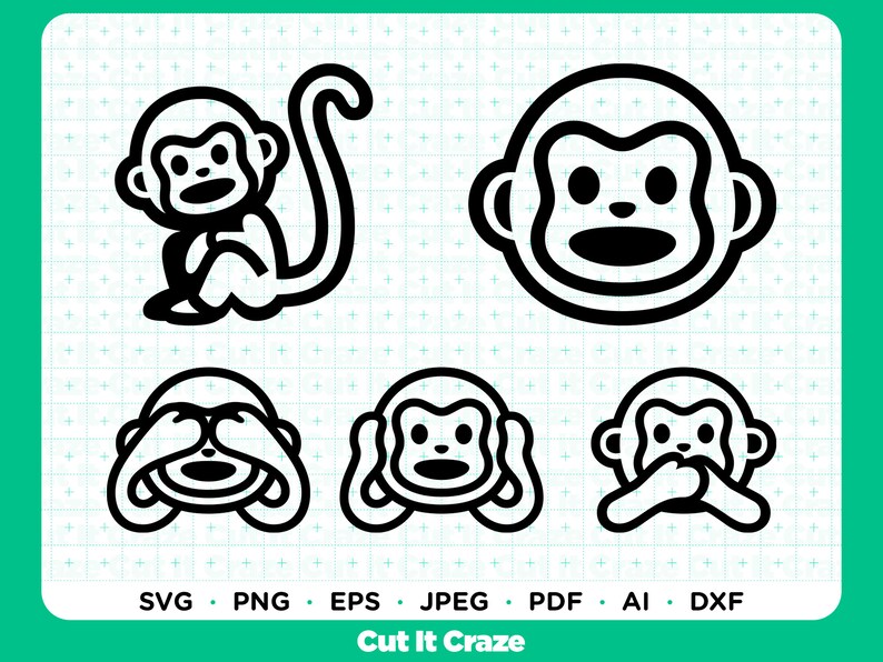 Emoji Monkey / SVG Cut File for Cricut Clipart T-shirt - Etsy