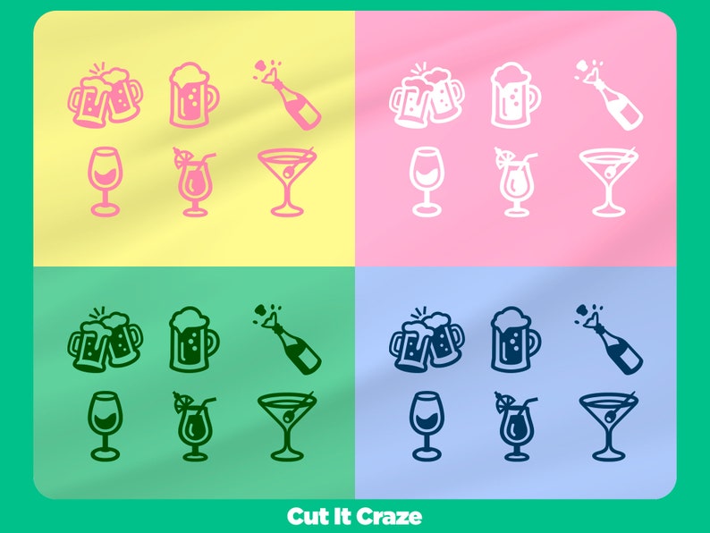 Emoji Alcoholic Drinks / SVG Cut File for Cricut Clipart - Etsy
