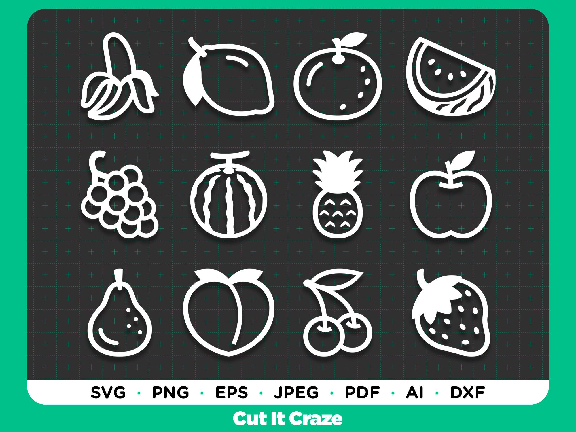 Emoji Fruits / SVG Cut File for Cricut, Clipart, T-shirt, Silhouette ...