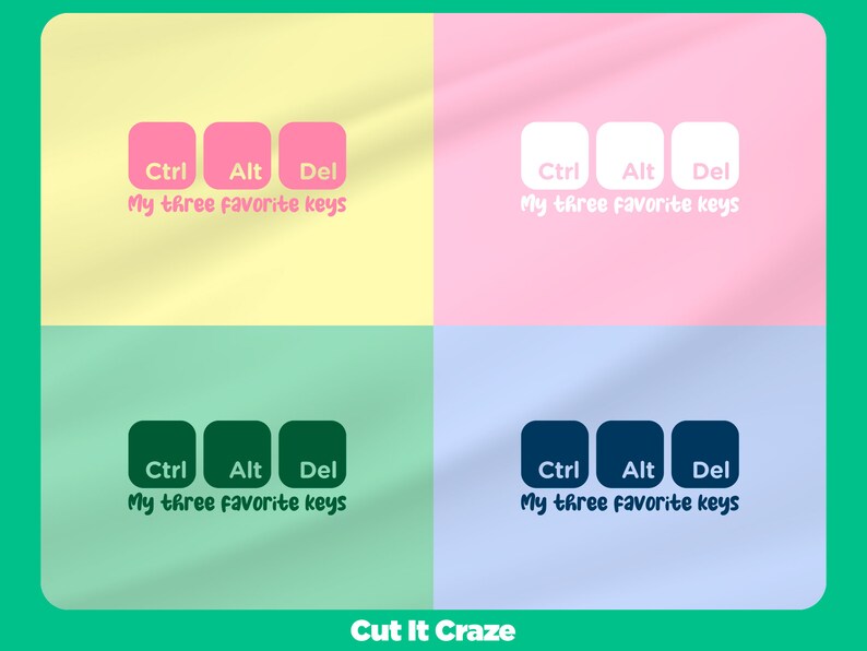 Ctrlaltdel My Three Favorite Keys / SVG Cut File for Cricut - Etsy