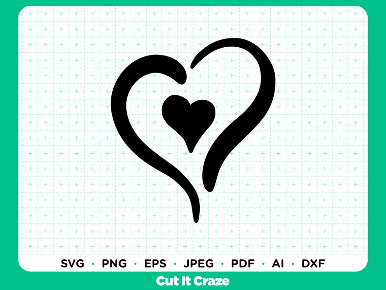 Flujo de corazón / Archivo de corte SVG para Cricut, vibraciones ...