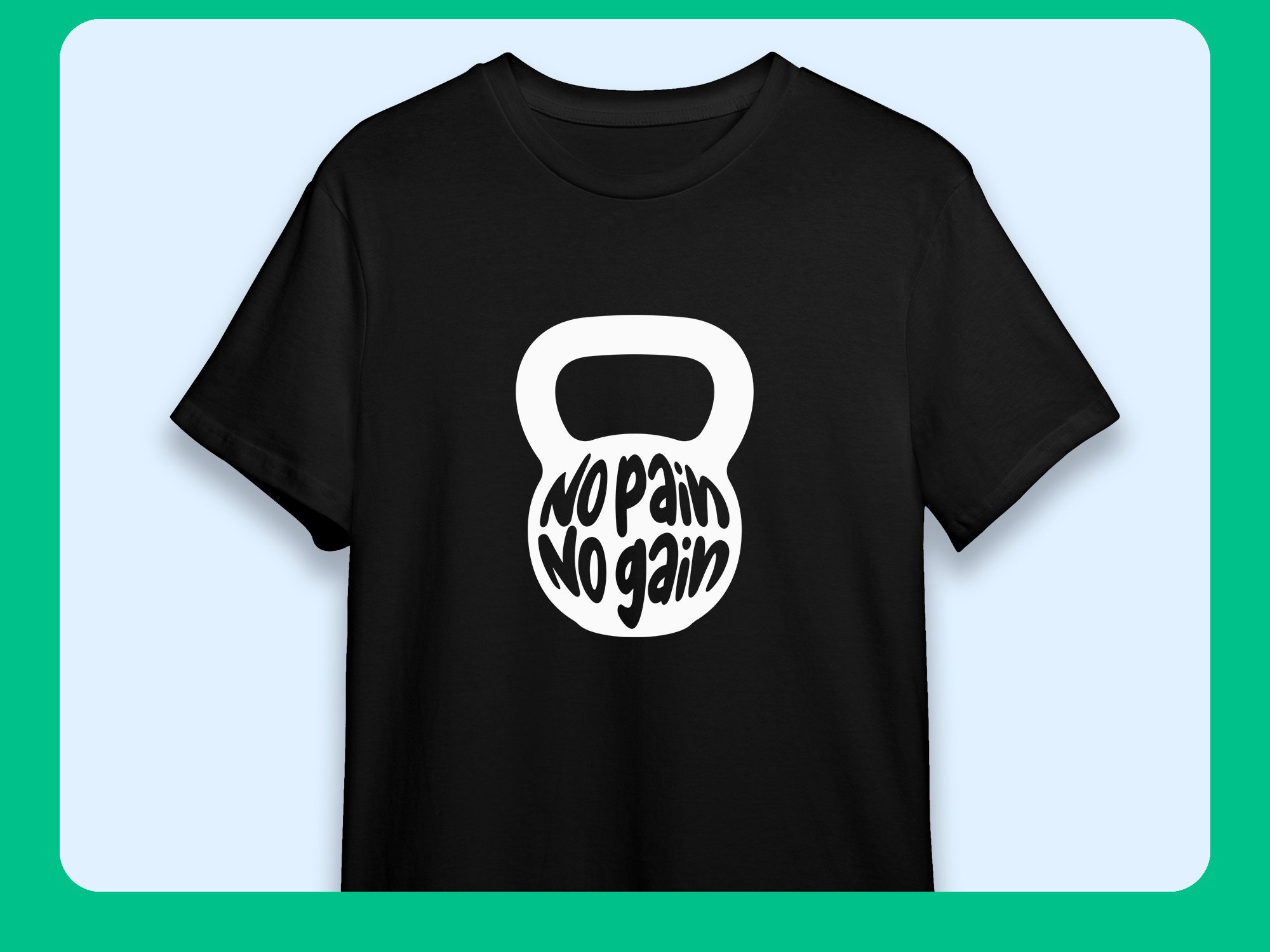 No Pain No Gain: SVG Cut File for Cricut T-shirt Design Silhouette DIY Positive Digital Sports ...