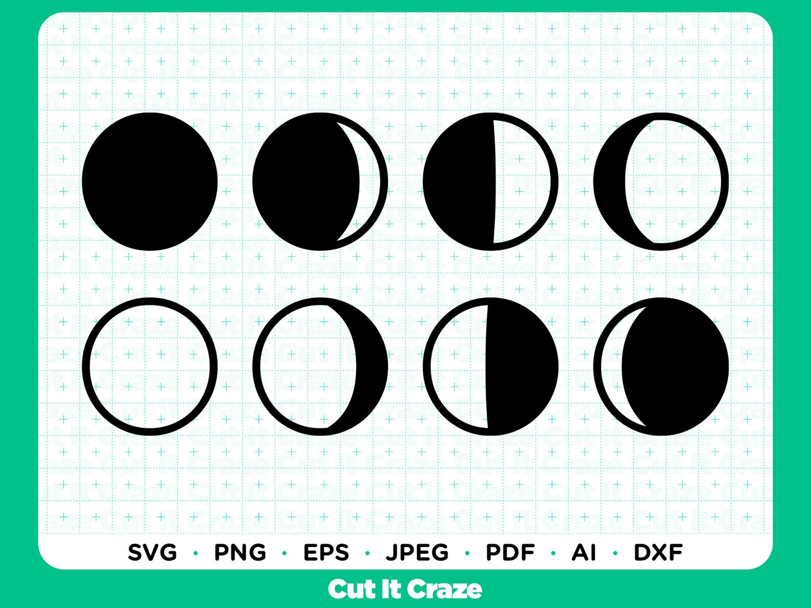 Emoji Moon Phases / SVG Cut File for Cricut, Clipart, T-shirt ...