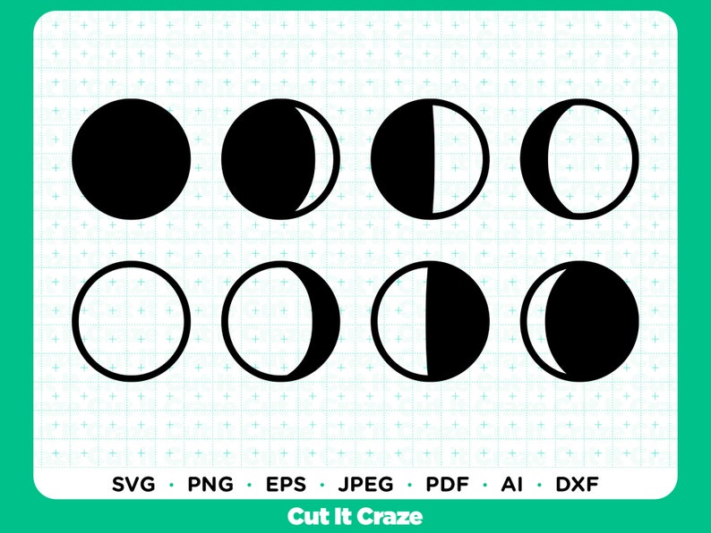 Emoji Moon Phases / SVG Cut File for Cricut, Clipart, T-shirt ...