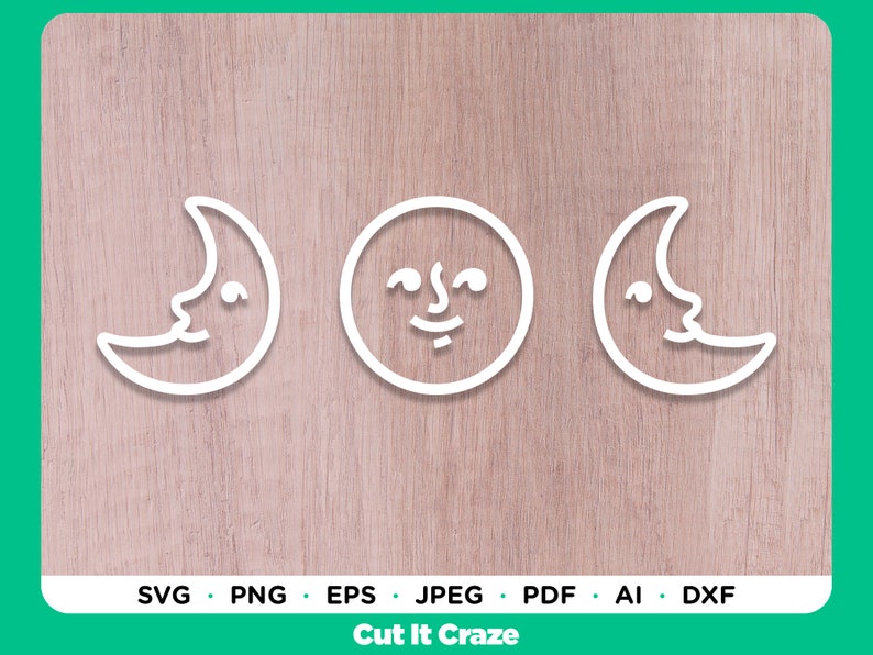 Emoji Moon / SVG Cut File for Cricut Clipart Night Sleep - Etsy