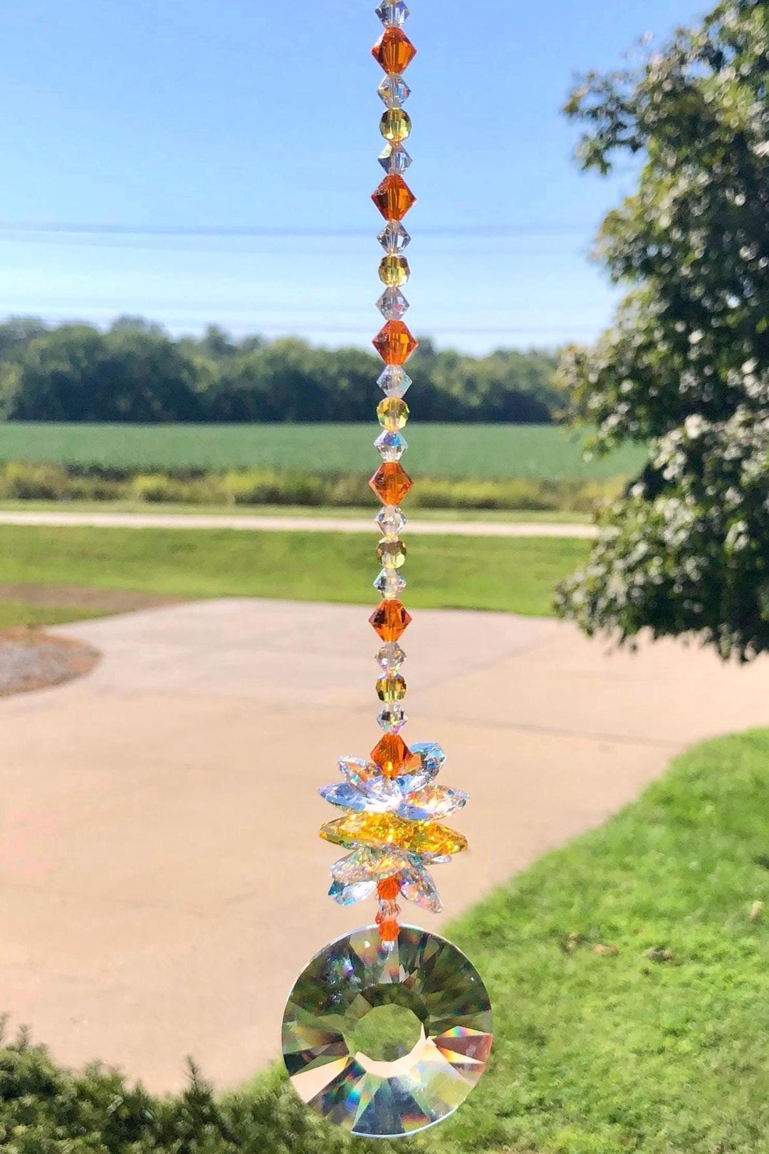 Swarovski Crystal Suncatcher With Huge 40mm Sun Disk Lots of Aurora ...