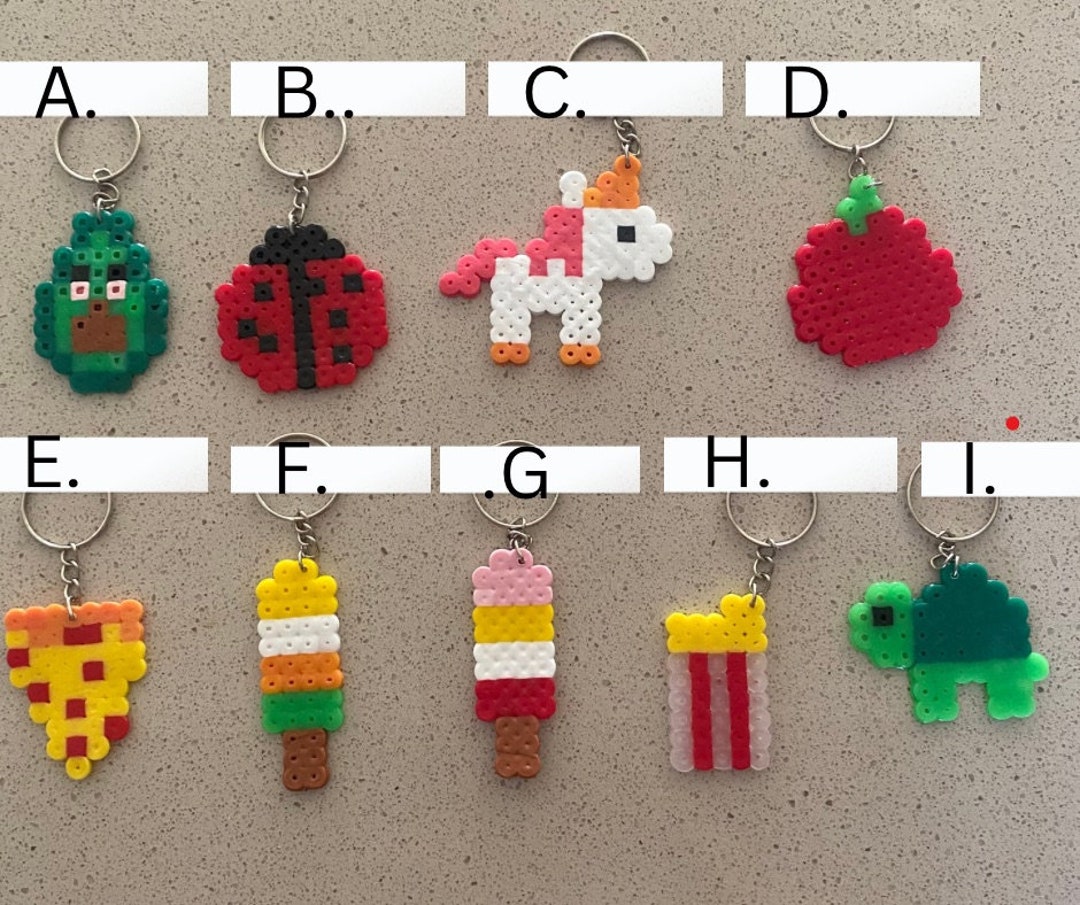 Keyrings Bag Tags Made From Hama Beads - Etsy