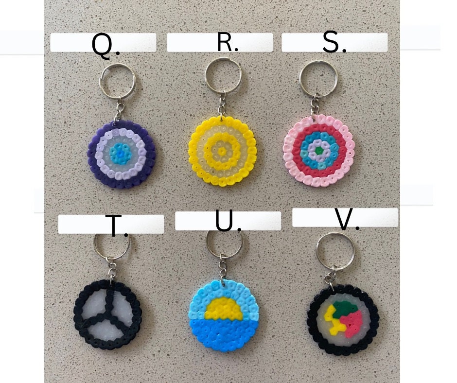 Keyrings Bag Tags Made From Hama Beads - Etsy
